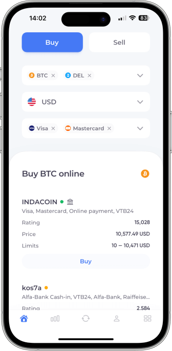 Buy BTC P2P. BIT.TEAM exchange.